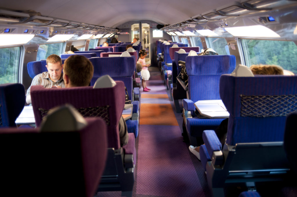 Interior view of a TGV Duplex (1st class) - Ville, Rail et Transports